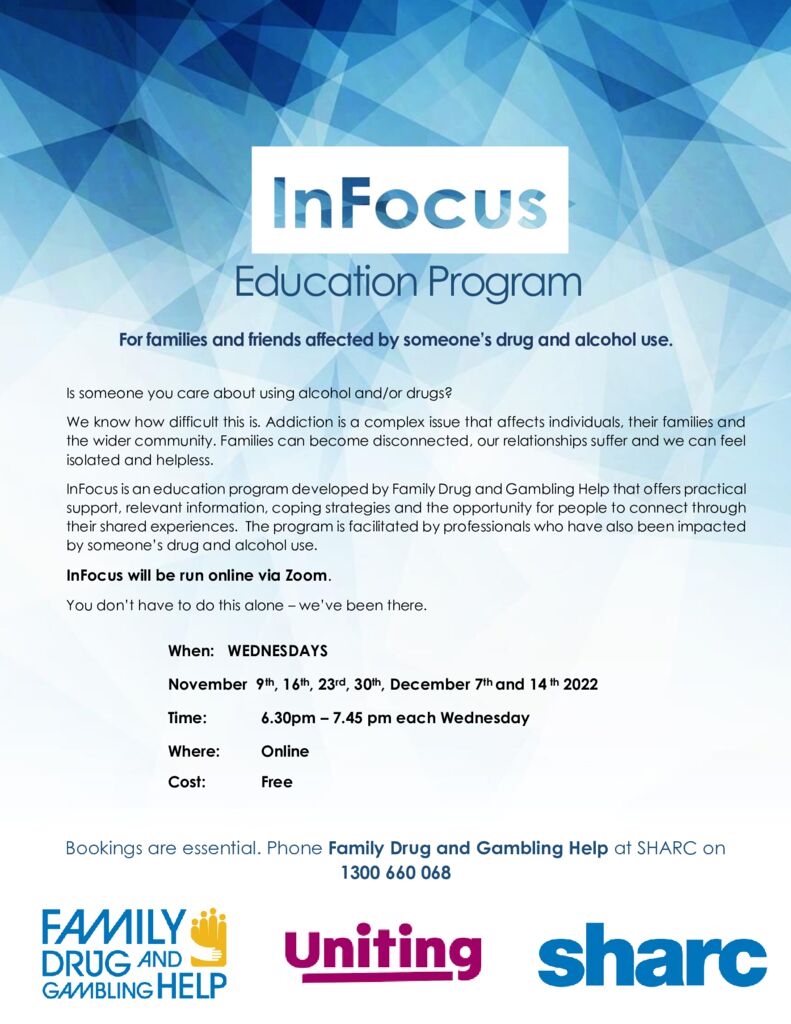 InFocus Education Program - SHARC | Self Help Addiction Resource Centre